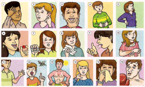 Learn Vocabulary Through Pictures - Ailments, Symptoms and Injuries ...