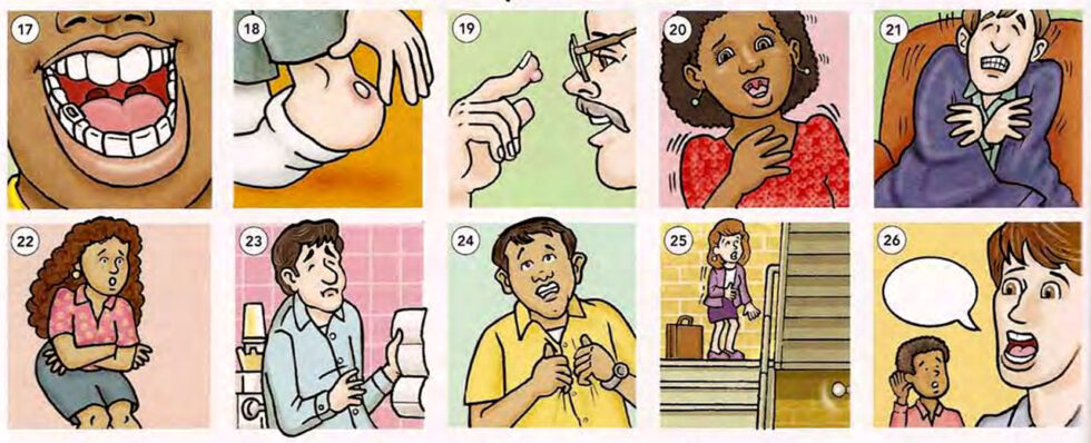 Learn Vocabulary Through Pictures - Ailments, Symptoms and Injuries ...