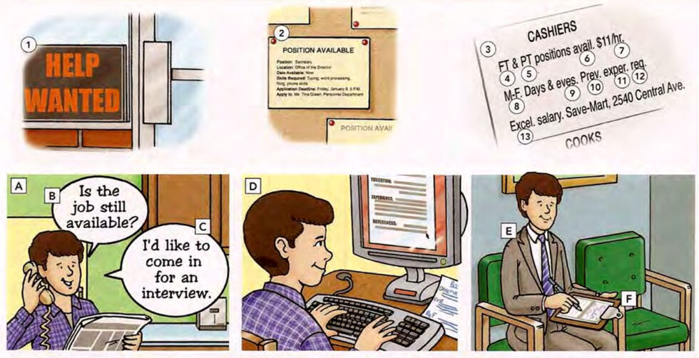 Learn Vocabulary Through Pictures - Job Search - English Practice Online